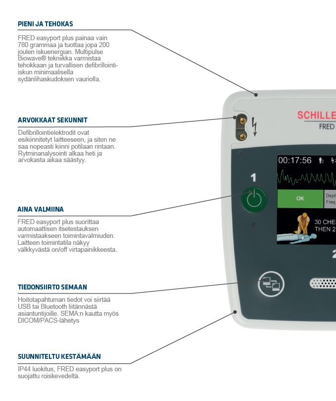 DEFIBRILLAATTORI FRED easyport plus - AED FIRST/puoliautomaattinen ...